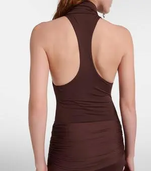 DE LA VALI Aidana Draped Jersey Maxi Dress