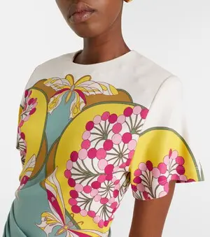La DoubleJ Lela Printed Jersey Midi Dress - White