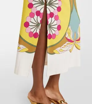 La DoubleJ Lela Printed Jersey Midi Dress - White