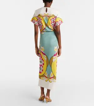 La DoubleJ Lela Printed Jersey Midi Dress - White