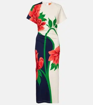 La DoubleJ Lela Floral Jersey Maxi Dress - Blue