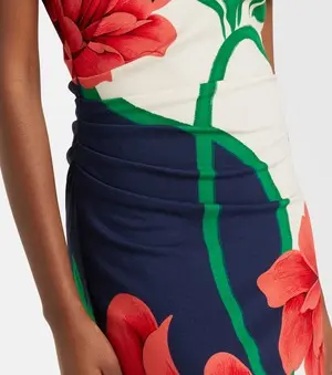 La DoubleJ Lela Floral Jersey Maxi Dress - Blue