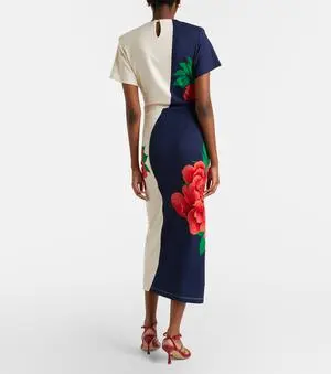 La DoubleJ Lela Floral Jersey Maxi Dress - Blue