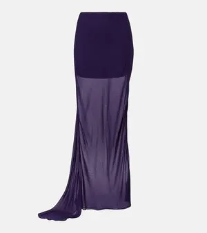 DE LA VALI Diosa Georgette Maxi Skirt - Purple