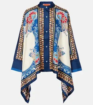 La DoubleJ Foulard Printed Silk Twill Shirt - Multicoloured