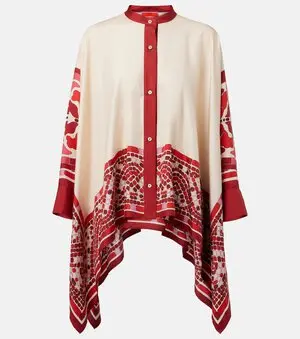 La DoubleJ Printed Silk Twill Shirt - Red
