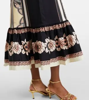 La DoubleJ Printed Cotton-blend Midi Dress