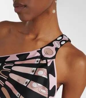 Emilio Pucci One-shoulder Silk Twill Mini Dress