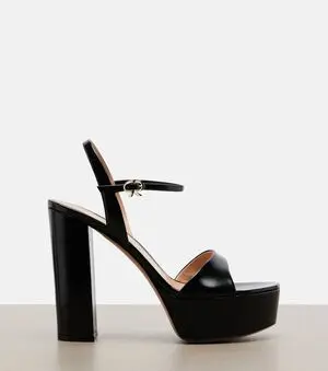 GIANVITO ROSSI Marlena Leather Platform Sandals - Black