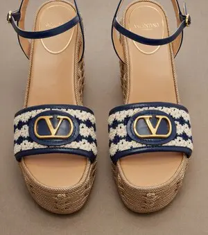 Valentino Garavani Vlogo Wedge Sandals