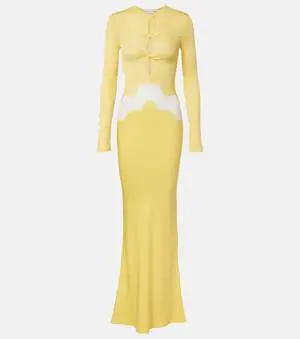 Christopher Esber Verner Cutout Lace-trimmed Maxi Dress - Yellow