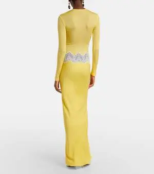Christopher Esber Verner Cutout Lace-trimmed Maxi Dress - Yellow