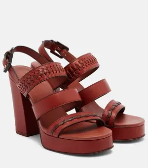 Zimmermann Alchemy Leather Platform Sandals - Brown