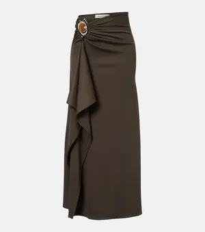 Christopher Esber Embellished Jersey Maxi Skirt - Green