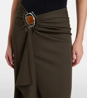 Christopher Esber Embellished Jersey Maxi Skirt - Green