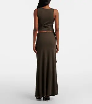 Christopher Esber Embellished Jersey Maxi Skirt - Green