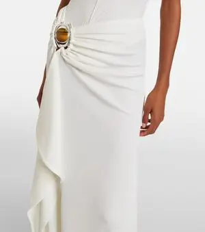 Christopher Esber Embellished Jersey Maxi Skirt - White