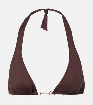Melissa Odabash Halterneck Bikini Top - Brown