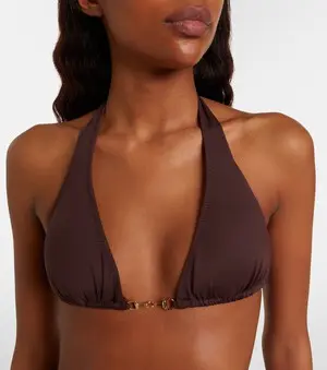 Melissa Odabash Halterneck Bikini Top - Brown