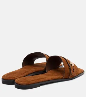 Tory Burch Romy Suede Slides - Brown