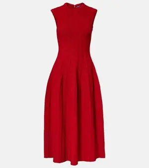 Ralph Lauren Silk-blend Midi Dress - Red