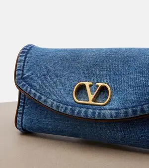 Valentino Garavani Devain Small Denim Shoulder Bag