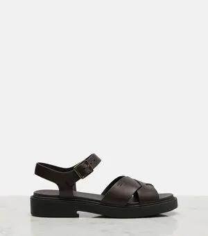 Prada Leather Platform Sandals