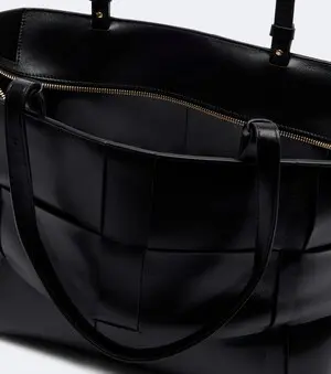 DEMELLIER Florence Large Woven Leather Tote Bag - Black