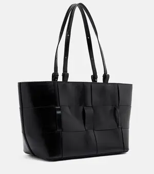 DEMELLIER Florence Large Woven Leather Tote Bag - Black