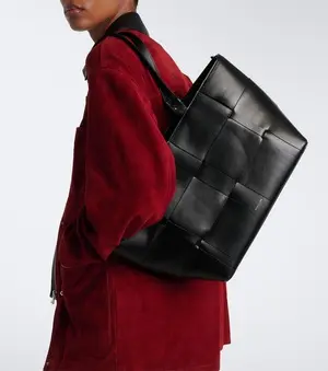 DEMELLIER Florence Large Woven Leather Tote Bag - Black