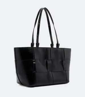 DEMELLIER Florence Large Woven Leather Tote Bag - Black