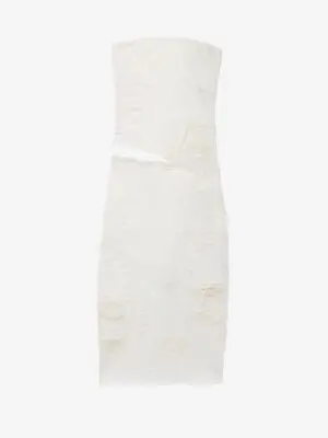 Alexander McQueen Slashed Strapless Denim Dress