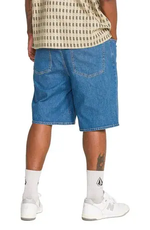Volcom Billow Loose Fit Denim Shorts - Bold Blue