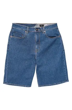 Volcom Billow Loose Fit Denim Shorts - Bold Blue