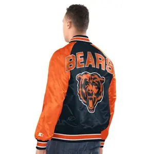 STARTER Chicago Bears Inductee Raglan Full-snap Varsity Jacket