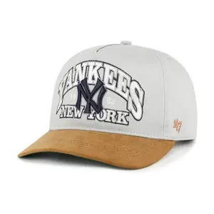 '47 New York Yankees Cooperstown Break Wood Suede Hitch Adjustable Cap - Gray