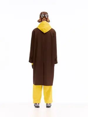 VOWELS Split Raglan Coat - Brown