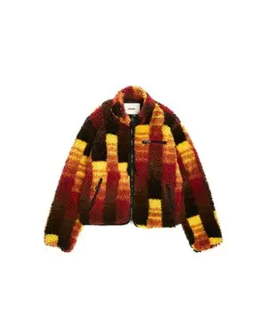 VOWELS Jacquarded Fleece Zip-up Jacket