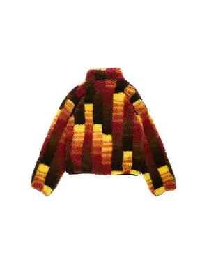 VOWELS Jacquarded Fleece Zip-up Jacket
