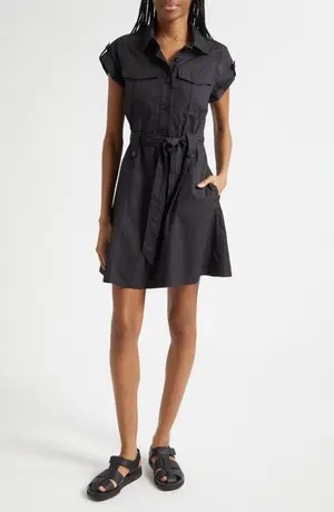 Derek Lam 10 Crosby Azora Poplin Shirtdress - Black