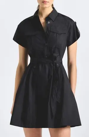 Derek Lam 10 Crosby Azora Poplin Shirtdress - Black
