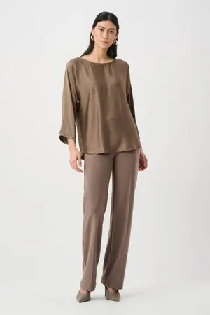 Joseph Ribkoff Classic Wide Leg Pants - Mink