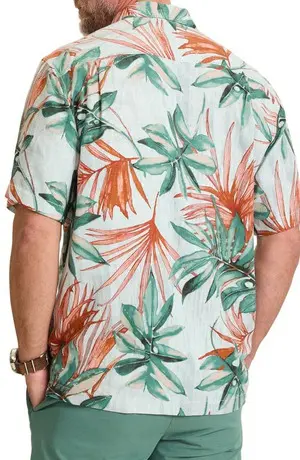 Tommy Bahama Tidal Fronds Silk Camp Shirt - Pale Opal