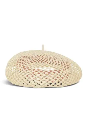 GIGI BURRIS MILLINERY Coco Woven Straw Beret - Natural
