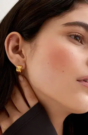 KATIE LOXTON Hanna Huggie Hoop Earrings With Textured Design