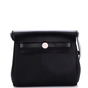 Hermès Herbag Zip Toile And Leather 20 - Black