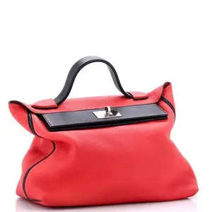 Hermès 24/24 Bag Bicolor Togo With Swift 35 - Red