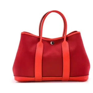 Hermès Garden Party Tote Toile And Leather 30 - Red