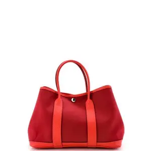 Hermès Garden Party Tote Toile And Leather 30 - Red