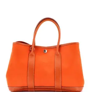 Hermès Garden Party Tote Toile And Leather 30 - Orange